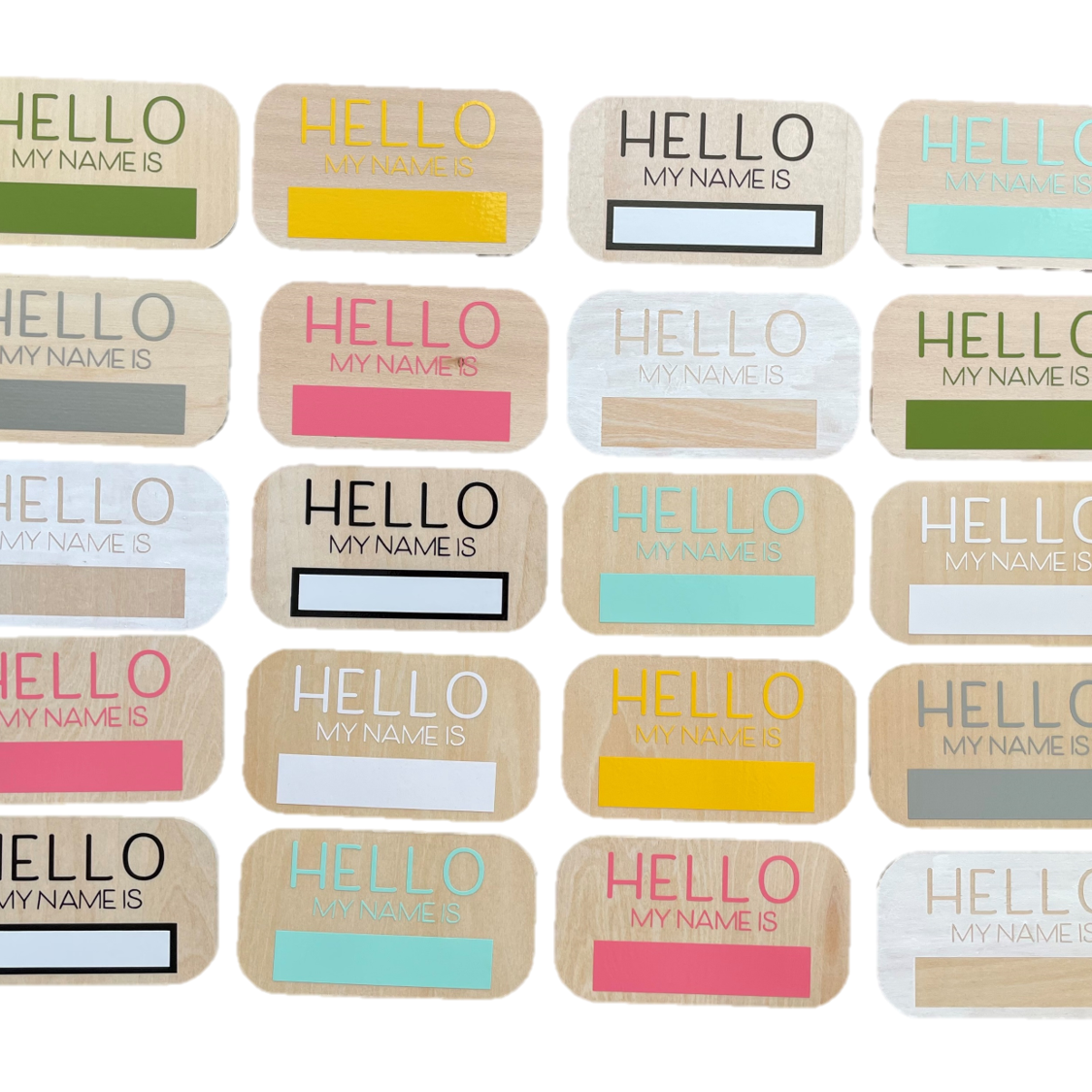 "Hello My Name is" Wood Name Tags – The Nest & Company